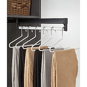 NERILEE 21.6" Heavy Duty Pull-Out Closet Valet Rod Adjustable Wardrobe Clothing Rail Top Mount Wardrobe Hanger Rack Bar Ball Bearing Slide