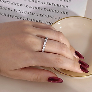 DIAMONBLISS Round Cut Eternity Ring For Women | Rhodium Plated 925 Sterling Silver Infinity Band |2.5-Carats Cubic Zirconia CZ Simulated Diamond, Size 8