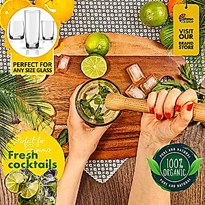 Steso Wooden Muddler Drink Cocktail Mojito – Durable Muddler Bar Tool Wood - Stable Muddled Fruit Mint Lime Lemon Herb - Mudlers Cocktail Muddled Powerful