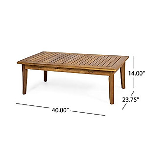 Christopher Knight Home Beatrice Outdoor 4 Seater Acacia Wood Chat Set, Teak and Beige