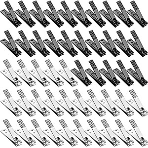 50 Pieces Nail Clipper Set Fingernails and Toenail Clipper Stainless Steel Nail Cutter for Women Men Thick Nails, Black and Silver