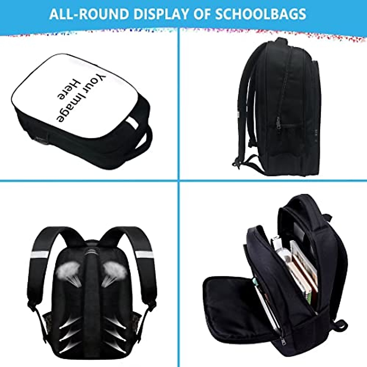 Nuvuiolf Anime Backpack Sets 3Pcs Daypack with Lunch Bag Pencil case Lightweight Durable Backpacks， 04