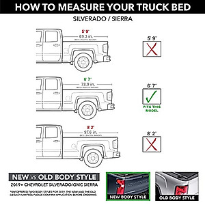 Tonno Pro Hard Fold, Hard Folding Truck Bed Tonneau Cover | HF-158 | Fits 2014 - 2018, 2019 Ltd/Lgcy Chevy/GMC Silverado/Sierra 1500 6' 7" Bed (78.8")