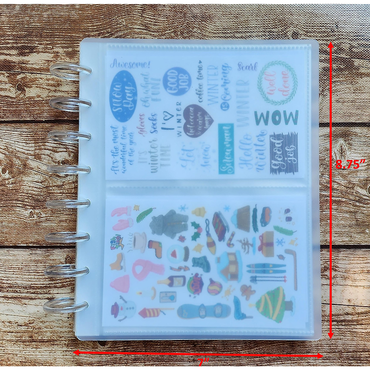 Disc Bound Sticker Storage and Photo Album with Double Sided 4x6 Pockets