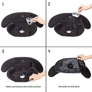Anmas Home Piddle pad Car Seat Protector - Car Seat Saver Stroller Potty Pad, Baby Car Seat Cover, Car Seat Waterproof Liner for Potty Training Prevent Dipper Leaking 20x15 inch Black 2PCS(Black+gray）