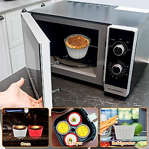 KTZCTPCA 9Pcs Silicone Air Fryer Egg Mold, Reusable Nonstick Egg Bites Pan Alternative, Egg Boiler Mold Cup, BPA Free, Dishwasher Safe Poached Egg Cups for Microwave Air Fryer Stovetop Egg Cooking