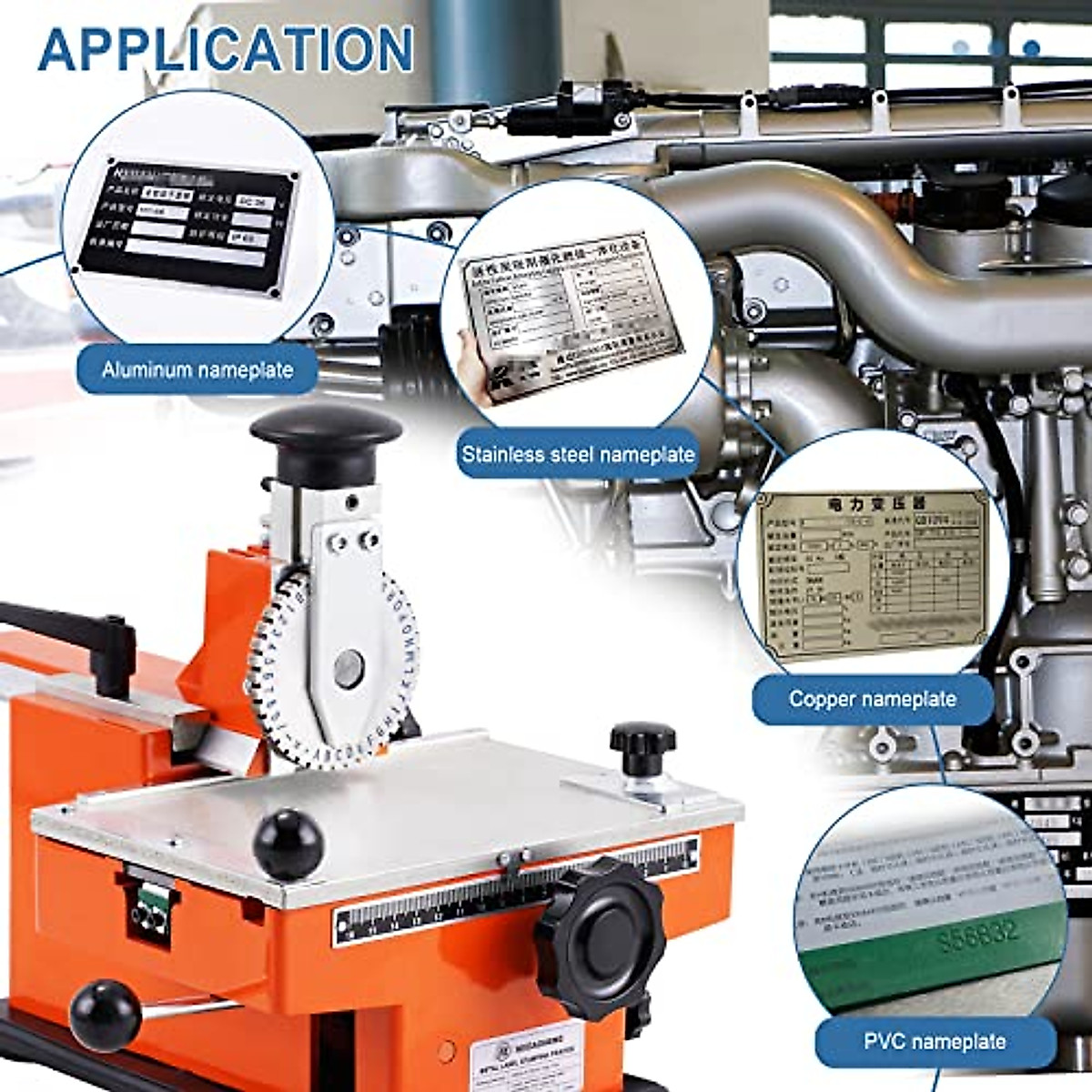 MXBAOHENG Manual Nameplate Metal Label Stamping Printer Machine Marking Machine for Metal (No.3 Codeword Plate)