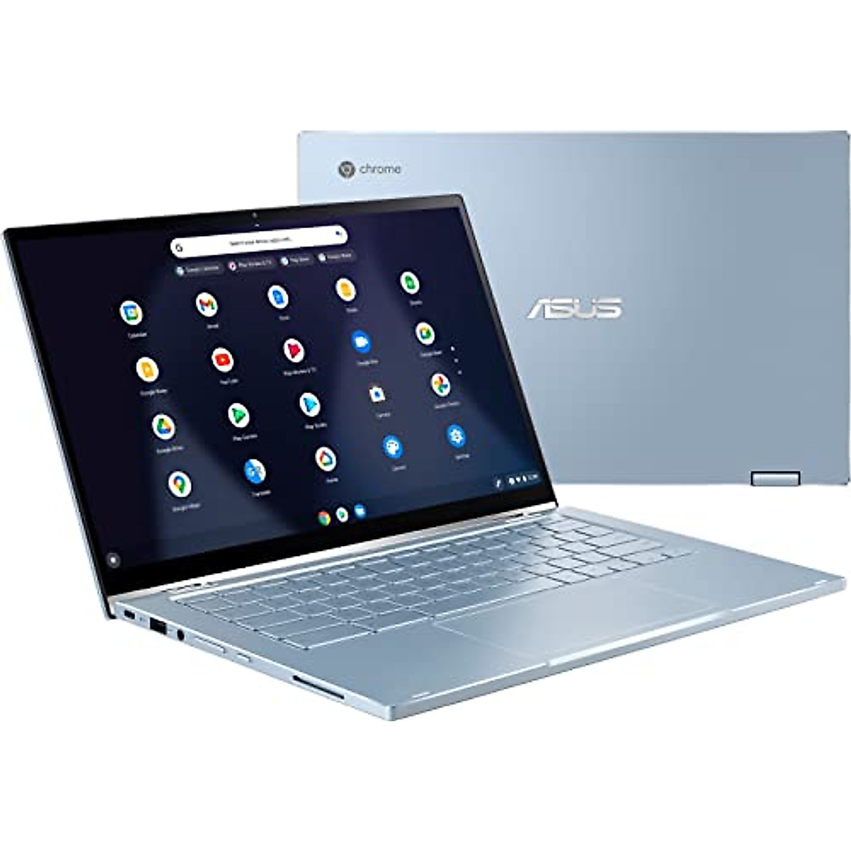 Asus Flagship Chromebook 14'' FHD Touchscreen 2-in-1 Thin and Light Laptop, Intel Core M3-8100Y(Up to 3.4GHz), 8GB RAM, 64GB eMMC, Wi-Fi 6, Webcam, Zoom Meeting, Chrome OS, Silver, w/GM Accessories