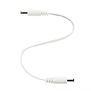 EShine Interconnect Cable - Male to Male, 3.5mm x 1.35mm, for LED Under Cabinet Lighting with Wire Clips (6 in, White)