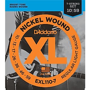 D'Addario Electric Guitar Strings | 3 pack | 7 string set | EXL110-7 | Light