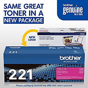 Brother TN221C, TN221M, TN221Y (TN-221C, TN-221M, TN-221Y) Cyan, Magenta and Yellow Toner -Cartridge Set