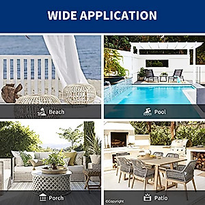 DIVA EN CAMINO DEC Outdoor Patio Curtain Waterproof Darkening Thermal Insulated Indoor Curtains for Bedroom, Porch, Living Room, Pergola, Cabana, W52 x L95, Royal Blue, Set of 2 Panels