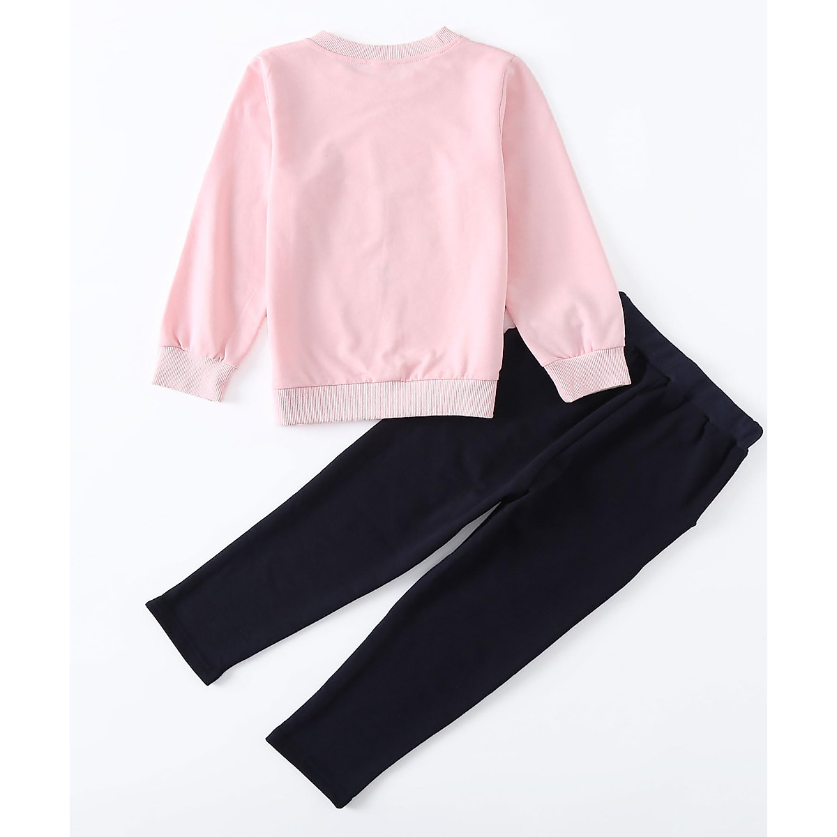 Cute Little Girls Clothing Long Sleeve Sweatshirts Pants 2 Piece Outfits Set 2-8T (8 Years, Pink-Cat)