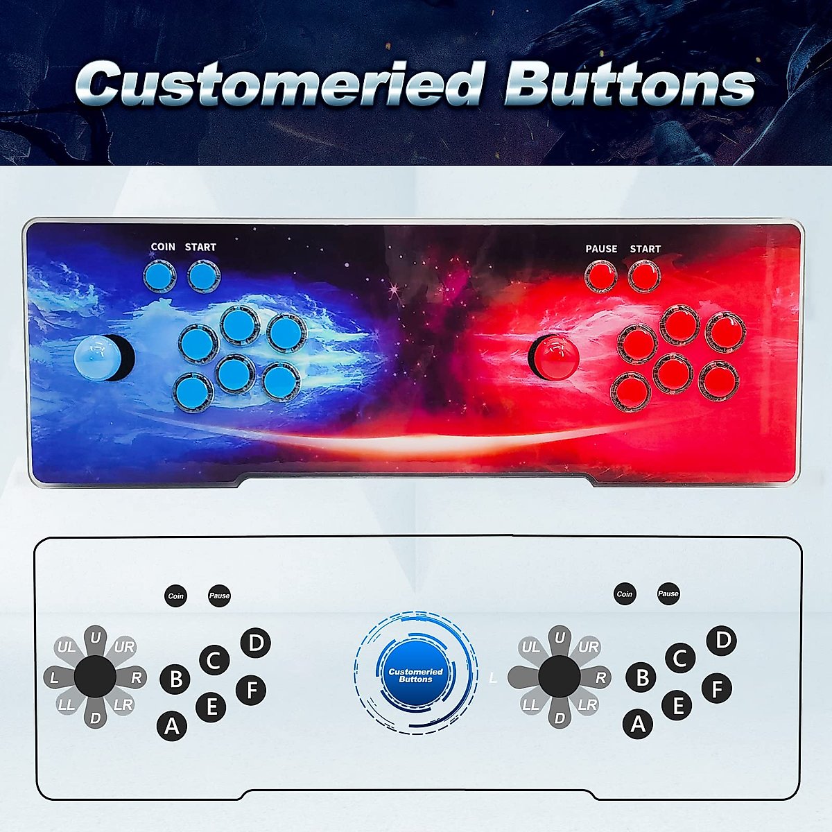 【20000 Games in 1】 Download Function 3D Pandora's Box, 3D Arcade Game Console Support Download Add Extra Game, 3D Game, 1280x720 Full HD, Search/ Save/Pause Game, 4 Players Online Game