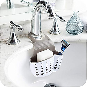 YYaaloa Sink Basket Sink Strainers Basket Kitchen Drain Shelf Sink Storage Holder (style 2- Beige)