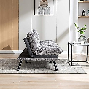 72" Sofa Bed Couch,Convertible Futon Sofa Bed,Modern Sleeper Sofa Couch with Metal Legs,Folding Loveseat Sofa with Adjustable Backrest for Living Room,Bedroom,Office,Small Space (Grey)