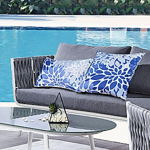 XXPILOS Outdoor Pillow Covers, Outdoor Lumbar Pillow Covers Outdoor Pillows Case 2PCS Waterproof Outdoor Pillow Covers 18x18 Inch Home Decor for Furniture Patio Couch Bed Sofa Bedroom