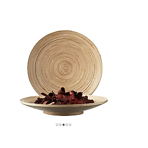 DODXIAOBEUL 11.75Inch Bamboo Salad Bowl, Cheese Plate,Fruit Plate, Handmade Salad Bowl, Suitable for Tableware for Holiday Gatherings, Weddings, Christmas and Picnics. Renewable Material.