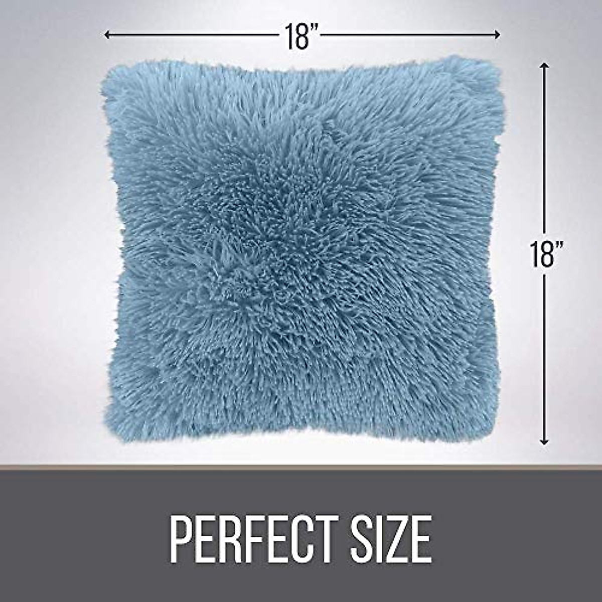 The Connecticut Home Company Shag Throw Blanket and Shag Pillow Cases Set of 2, Both in Dusty Rose Color, Throw Size 65x50, Throw Pillow Case Size 18x18, 2 Item Bundle