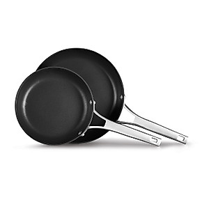Calphalon Premier Hard-Anodized Nonstick 13-Inch Deep Skillet with Lid & Premier Hard-Anodized Nonstick Frying Pan Set, 10-Inch and 12-Inch Frying Pans