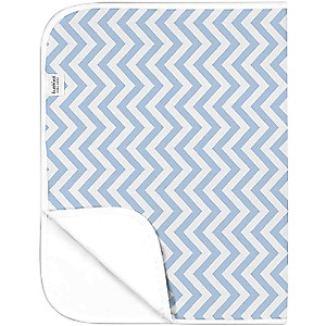 Kushies Deluxe Waterproof Changing Pad Liners - 20 x 30 inches Baby Changing Table Liners - Baby Changing Pads - Diaper Changing Flat Liner Pad Waterproof Portable (Blue Chevron)