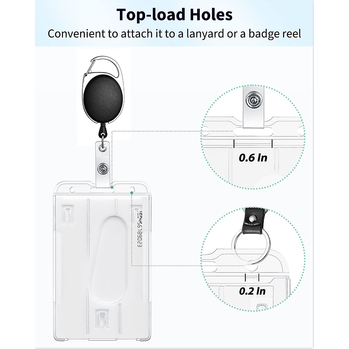 Pawfly Vertical 2-Card Badge Holder with Thumb Slot Hard Transparent PC Case Protector for Office School IDs Credit Cards Driver’s Licenses and Passes, 2 Pack