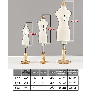 Sewing Mannequin, Mannequin Display Small Dressmakers Dummy Female, Adjustable Height, Tailor Manikins Mini Doll Dress Form Display 1/4 b