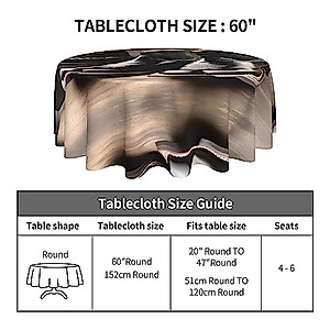 FRESQA Cowboy Black Hat Western Boots Round Tablecloth 60 NCH,Waterproof Washable Kitchen Dining Room Round Tablecloth