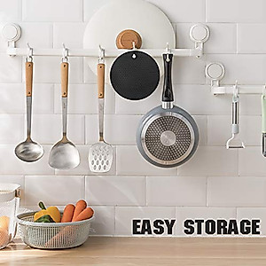 Joyhalo 8 Pack Grey and Black Trivets for Hot Dishes - Hot Pads for Kitchen, Silicone Pot Holders for Hot Pots and Pans