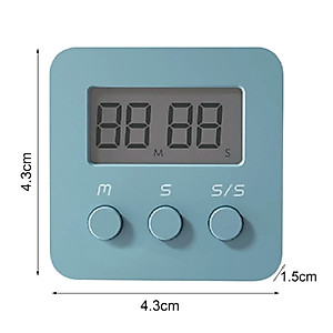 Digital Kitchen Timer, Large Font, Loud Alarm Reminder Pocket Timer for Study, Cooking, Work Out, Gaming, Bathing Blue Single