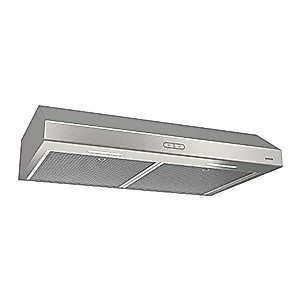 Broan- NuTone BCDF130SS Glacier Convertible Range Hood Light Exhaust Fan for Under Cabinet Stainless Steel, 375 Max Blower CFM, 30-Inch