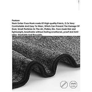 Shanghai Story Black Cooling Neck Gaiter Face Mask Bandana Face Scarf UPF50+ UV Protection Fishing Mask Ear Hanging