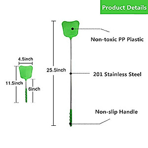 foxany Fly Swatters Extendable, Durable Plastic Fly Swatter Heavy Duty Set, Telescopic Flyswatter with Stainless Steel Handle for Indoor/Outdoor/Office (3 Pack)