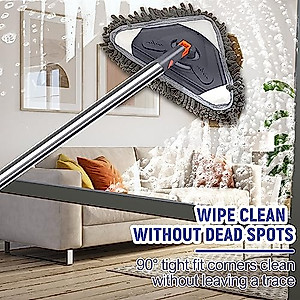 85 Inch Wall Cleaner Mop with Long Handle, 360° Rotatable Wall Washer Cleaner Tool Dust Mop with Extension Pole 25" to 85", Baseboard Wall Mop for Window Cleaning Ceiling Floor (Grey)
