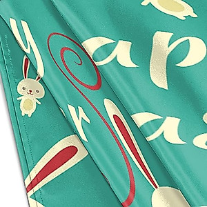 Bunny Happy Easter Satin Pillow Cases Silk Satin Pillowcase for Hair and Skin Standard Set of 2 Super Soft Silk Pillowcase with Envelope Closure (20x26 in)