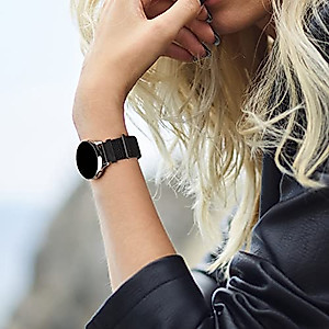 Wanme Bands for Garmin Venu/Vivoactive 3 Watch Band, 20mm Adjustable Nylon Replacement Wristband Strap for Garmin Venu Sq, Vivoactive 3 Music, Forerunner 645/245 Music, Samsung Galaxy Watch 4 (Black)