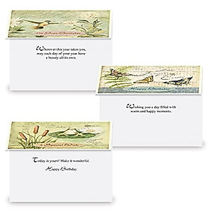 Nature's Sanctuary Birthday Greeting Cards Value Pack - Set of 20 (10 designs), Large 5" x 7", Happy Birthday Cards with Sentiments Inside