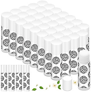 Demissle 40 Pcs Sports Themed Lip Balm, Sports Lipstick, Organic Jasmine Taste Moisturizing Lip Balm, Sports Gifts for Women, Girl, Team (Volleyball)
