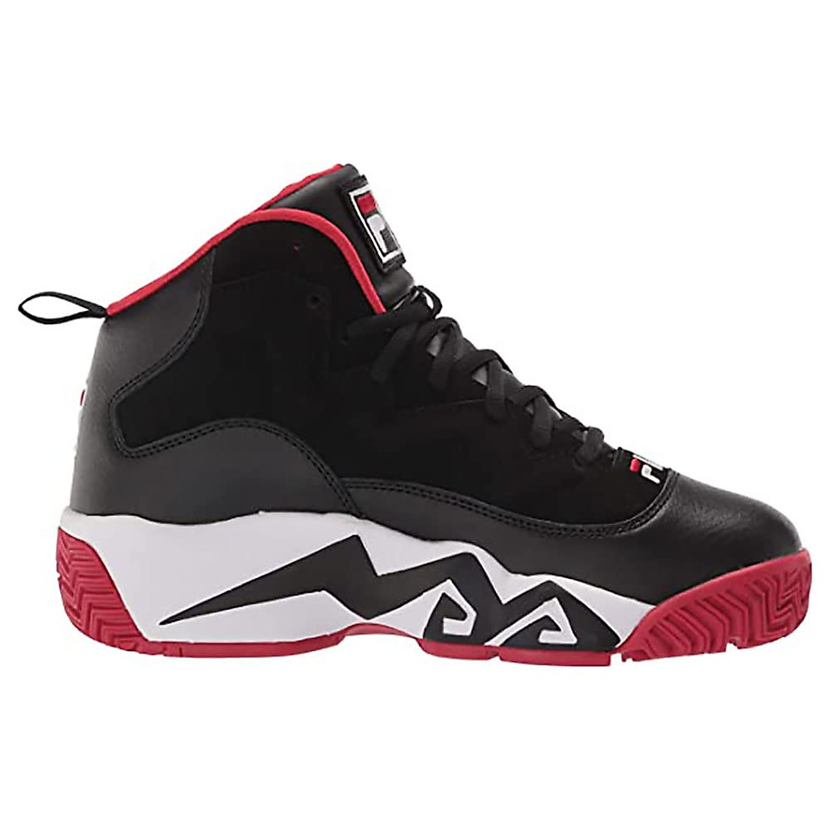 Fila Men's Mb GID Lightweight Padded Comfortable Fashion Sneakers, Black/White Red, 10