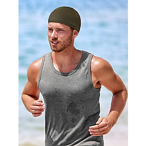 Boao 6 Pieces Skull Caps Helmet Liner Sweat Wicking Cap Running Hats Cycling Skull Caps for Men Women (Classic Colors, Large)