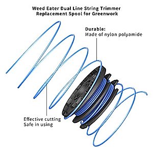 Weed Eater Dual Line - Replacement String Trimmer Line Spools for Greenworks 21212 and 21272