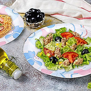 Tyzarglef 150 Count Paper Plates 9 inch Bulk Printed Disposable Dinner Plates Heavy Duty Soak-proof for Everyday Use and All Occasions