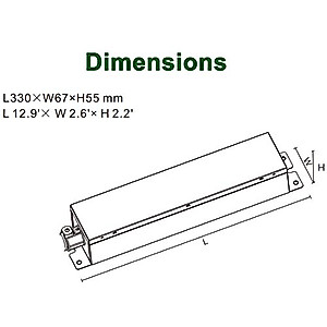 OSTEK 20W 150-200VDC LED Light Emergency Backup Battery, Rechargeable LED Emergency Driver for Dimmable 10-120W LED Light with External Driver, Emergency Time 90 Min (1 Pack)