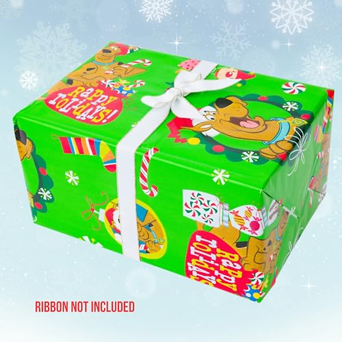 Scooby-Doo Rappy Rolidays Wrapping Paper - 12 Sheets - 20" x 30" - Festive Holiday Gift Wrap by Silver Buffalo