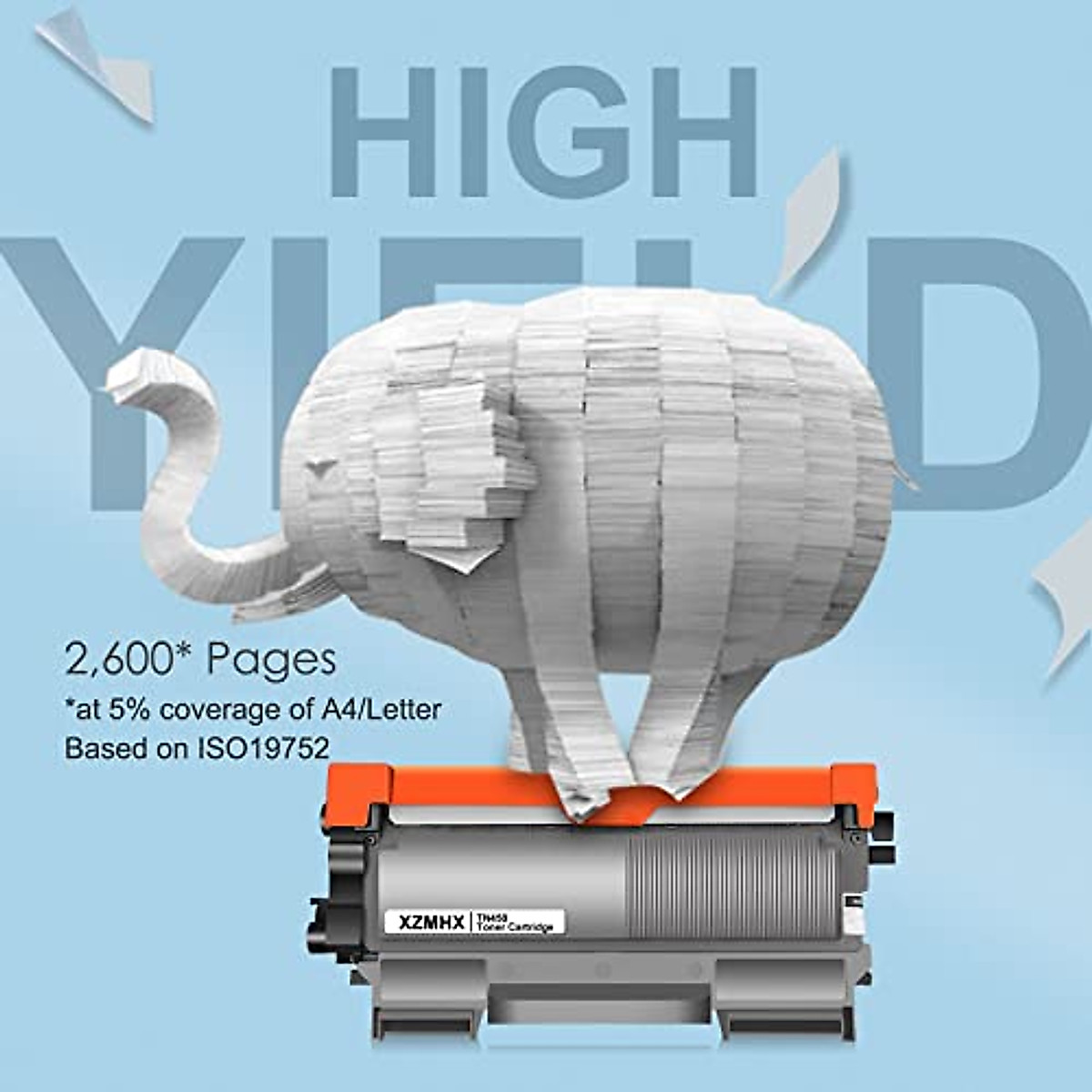 XZMHX TN420 TN450 TN-420 TN-450 Replacement Toner Cartridge Compatible for Brother HL-2280DW HL-2240 HL-2242D HL-2270DW MFC-7360N MFC-7860DW DCP-7060D DCP-7065DN Intellifax 2840 2940 (2 Pack)