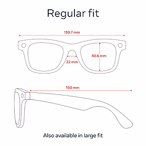 Meta Ray-Ban Smart Glasses, Wayfarer, Matte Black / G15 Green, Regular