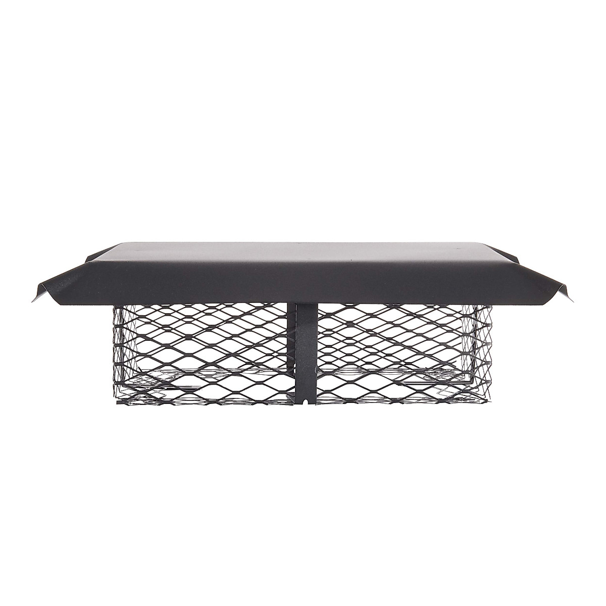 Adjustable Single-Flue Chimney Cap - HY-Guard Galvanized Steel Chimney Cover, Bolt-On Adjustable Chimney Cap, Chimney Flue Cover to Fit Various Flue Tile Sizes, Chimney Vent Cap (Black Powder Finish)