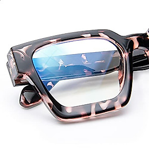 VISOONE Blue Light Blocking Glasses with TR90 Rectangle Frame and Chic Preppy Look for Women Men RIVER