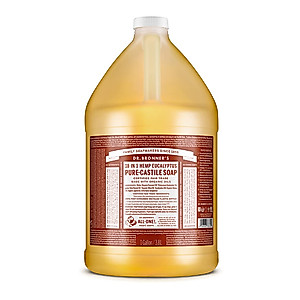 Dr. Bronner's - Pure-Castile Liquid Soap (Eucalyptus, 1 Gallon) - Made with Organic Oils, 18-in-1 Uses: Face, Body, Hair, Laundry, Pets and Dishes, Concentrated, Vegan, Non-GMO