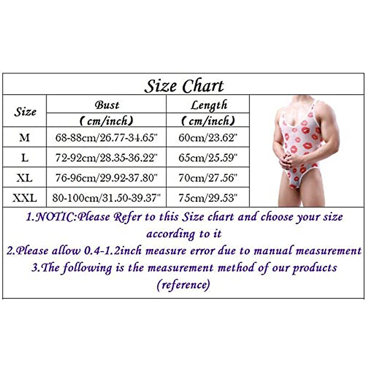 Male Fashion Lips Lipstick Print Sexy Underwear Pant Body Sculpting Waist Bodysuit Beef Kit Men (White, XXL)